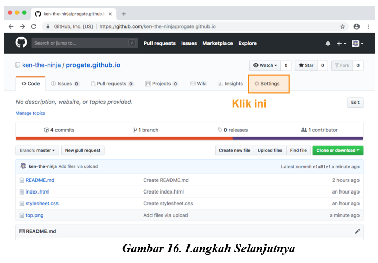 Cara Mempublikasikan Halaman Web Dengan Github Labkommat