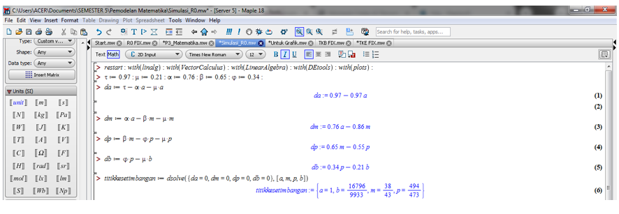 PEMODELAN MATEMATIKA DENGAN MATLAB - LABKOMMAT